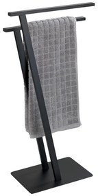 Černý držák na ručníky z nerezové oceli Wenko Lirio