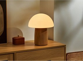 Stmívatelná stolní lampa v přírodní barvě se skleněným stínidlem (výška 32 cm) Alice – Gingko