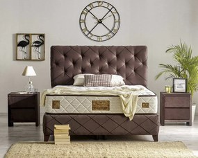 Čalouněná postel BAMBOO - hnědá 180 × 200 cm