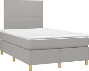 Box spring postel s matrací světle šedá 120 x 200 cm textil 3142161