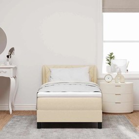 Postel s boxspringem s čelo Krémová 100 x 200 cm textil 3340078