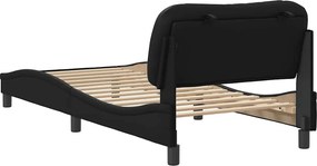 Rám postele bez matrace Hvar černý 90x200 cm umělá kůže 3207974