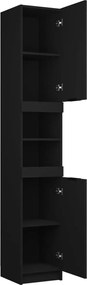 vidaXL Koupelnová skříňka 32x34x188,5 cm kompozitní dřevo [817071] Barva: Černá