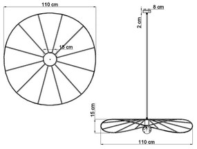 Černé závěsné svítidlo ø 110 cm Elliot – Sollux