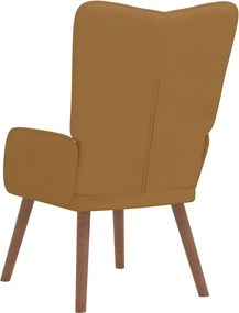 Relaxační křeslo hnědé samet 327663