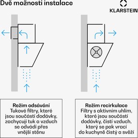 Klarstein Wavyn komínová digestoř | odtah i recirkulace | prémiový design | 661 m³/h | 60 cm