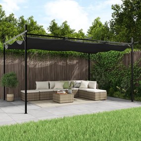 Pergola se zatahovací střechou antracitová 395 x 292 x 230 cm