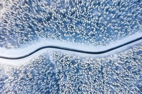 Samolepící fototapeta pohled na zimní krajinu - 150x100 cm