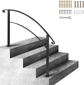 Nastavitelné kované madlo Transition Matte Černá 1,2 m Vhodné pro 4 kroky