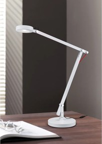 Bílá LED stolní lampa s ohybatelnou konstrukcí (výška 90 cm) Amsterdam – Trio