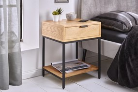 Přírodní dubový noční/odkládací stolek Future, 40 cm