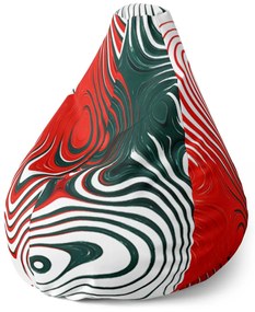 Sablio Sedací vak Pear Dvoubarevná abstrakce - 70 x 95 x 15 cm