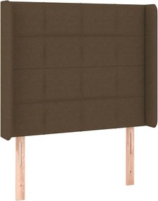 Čelo postele typu ušák tmavě hnědé 83x16x118/128 cm textil 3119557