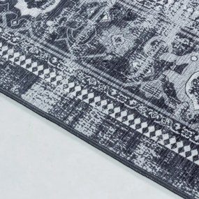 Ayyildiz, Kusový koberec Fiesta 4301 black, 80x250, černobílá, chodba / předsíň