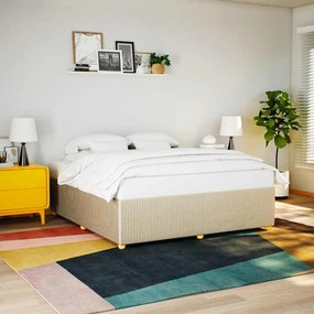 Rám postele bez matrace krémový 200 x 200 cm textil 3284968
