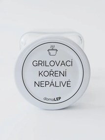 Samolepka na kořenky GRILOVACÍ KOŘENÍ NEPÁLIVÉ průhledná 5 cm základní písmo