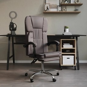 vidaXL Polohovací kancelářská židle umělá kůže [349624] Barva: Šedá
