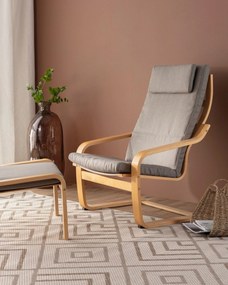 Sedák na křeslo IKEA Poäng II barva béžová látka pletený vzor
