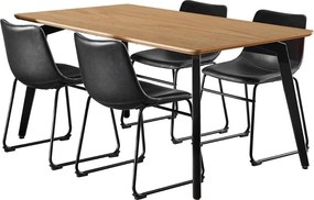 ACTONA GROUP Designová jídelní sestava CADIZ černá H000025054