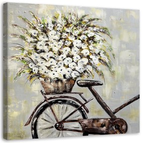 Gario Obraz na plátně Kytice květin a jízdní kolo Rozměry: 30 x 30 cm