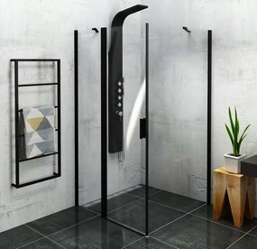 Polysan Zoom Black - Sprchový kout 100x100 cm, L/P varianta, Antidrop, čiré sklo/matná černá ZL1310BZL3210B