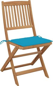 vidaXL Skládací zahradní židle s poduškami 2 ks masivní akáciové dřevo [3064644] Barva: Jasně zelená