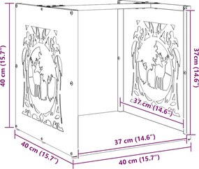vidaXL Stojan na palivové dřevo 40x40x40 cm [864252] Barva: Povětrnostně odolná ocel