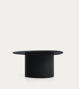 Černý konferenční stolek se skleněnou deskou 74x81,5 cm Olir – Kave Home