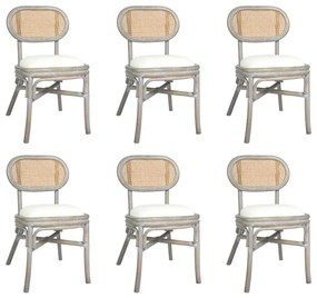 vidaXL Jídelní židle 6 ks šedé plátno