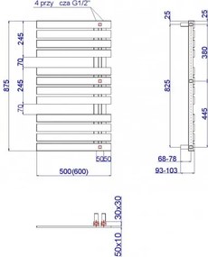 Hopa POP STAR 500 x 1190 mm RADPOP5012. koupelnový radiátor