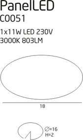MAXlight  PANELLED ROUND H0051 stropní LED svítidlo