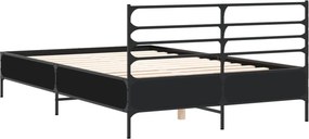 Rám postele černý 135 x 190 cm kompozitní dřevo a kov 3280072