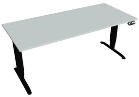 Elektr. nastavitelný stůl 180x80 s pamětí - HOBIS MOTION MS 3M 1800 Dekor stolové desky: šedá, Barva kovové podnože: černá