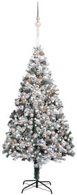 Umělý vánoční stromek s LED a sadou koulí zelený 240 cm PVC,  3077870 HangarStore.cz