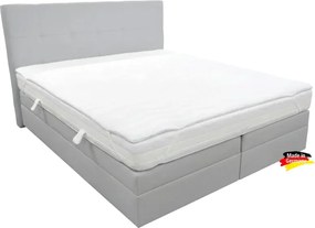 Kontinentální postel Emma Premium Home boxspring 200x160 sv. šedá s úložným prostorem