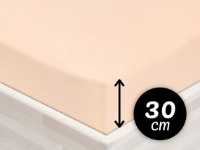 Jersey napínací prostěradlo na vysokou matraci JR-021 Pudrové 100 x 200 - výška 30 cm