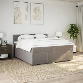 Box spring postel s matrací taupe 200x200 cm textil 3287179