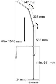 LED Stmívatelná dotyková stojací lampa FERRARA LED/13W/230V 3000/4000/6000K