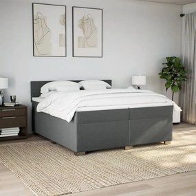 Box spring postel s matrací tmavě šedá 200x200 cm textil 3285996