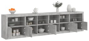 Příborník s LED osvětlením betonově šedý 283 x 37 x 67 cm 3209019