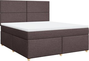 Box spring postel s matrací tmavě hnědá 180x200 cm textil 3291355