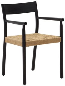 Černá dubová jídelní židle Kave Home Yalia s výpletem