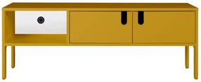 OnaDnes -20% Matně hořčicově žlutý lakovaný TV stolek Tenzo Uno 137 x 40 cm