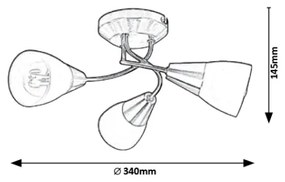 Rabalux 5690 - Stropní svítidlo CONNOR 3xE14/40W/230V