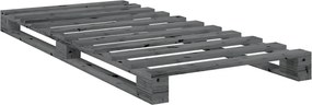 Rám postele s čelem šedý 90 x 200 cm masivní borové dřevo 3281562