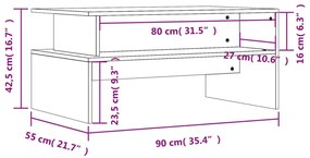 Konferenční stolek hnědý dub 90 x 55 x 42,5 cm kompozitní dřevo - Default Title
