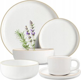 Komplet Porcelánový Set Jídelní Servis Talíře 42 ks 6 Osob Vzor Artena