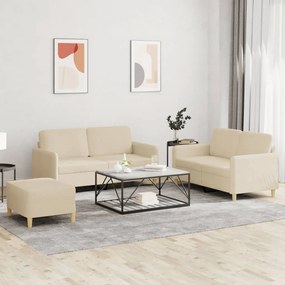 3dílná sedací souprava s poduškami krémová textil 3202096