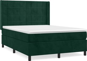 Box spring postel s matrací tmavě zelená 140x190 cm samet 3132678