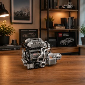 LEAN Toys Stavebnicové kostky – motor V8, převodovka, 2024 dílů
